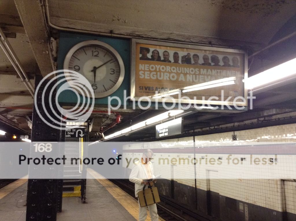 Happy to Find Older Analog Clocks/Advertising Signs in Subway Stations
